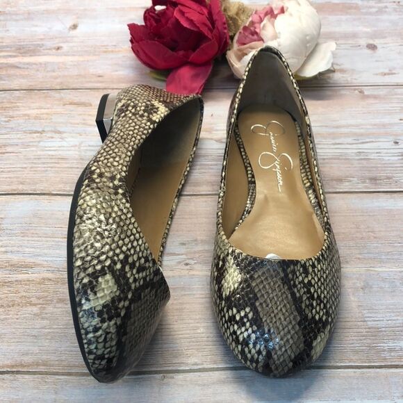 Jessica Simpson | Shoes | Jessica Simpson Snakeskinginly Flats | Poshmark